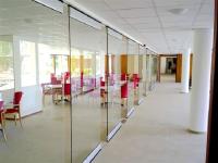 China Aluminum Frame Sliding Glass Partition Wall 85mm Thickness Up to 6000mm Height for Office for sale