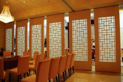China Acoustic Sliding Door System 65-125mm Thickness 20-50dB Sound Insulation for Dining Room Dividers for sale
