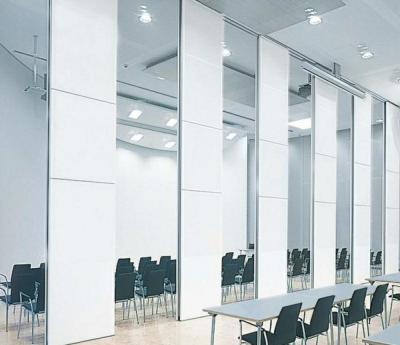 China Custom Fabric Leather Folding Partition Wall 65mm 80mm 100mm Soundproof Office Divider for sale