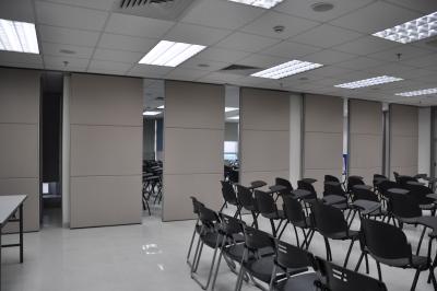 China Custom Wooden Surface Movable Sliding High Office Partition Walls 85mm Width for sale