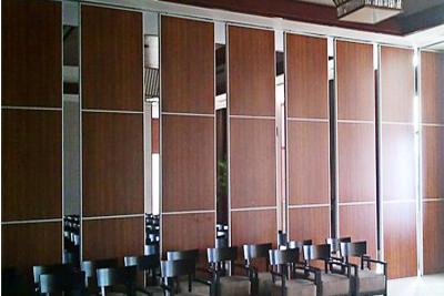 China Commercial Folding Acoustic Sliding Partition Wall 85mm Thickness STC 53 for sale