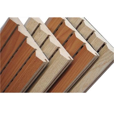 China Customized Veneer Finished Grooved Wooden Acoustic Panel 2440x133mm Soundproof for Office for sale