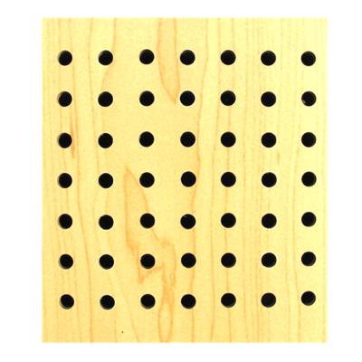 China Perforated Wood Acoustic Panel 12-18mm Sound Absorption Polyester Fiber Wall Board for sale
