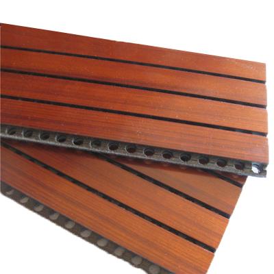 China Meeting Room Wooden Grooved Acoustic Panel 2400x133mm Sound Absorbing MDF for sale