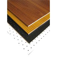China MDF Perforated Acoustic Wood Panel 12-18mm Auditorium Sound Insulation Board 600x600mm for sale