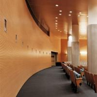 China Grooved Wooden Acoustic Panels 2440x133mm E1 MDF Sound Absorbing for Interior Decoration for sale