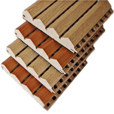 China Grooved Wooden Acoustic Panels 2440x133mm Sound Absorption for Auditorium for sale