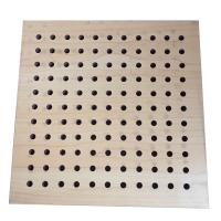 China Moisture Proof Perforated Wood Acoustic Panel 600x600mm Noise Reduction Board for sale