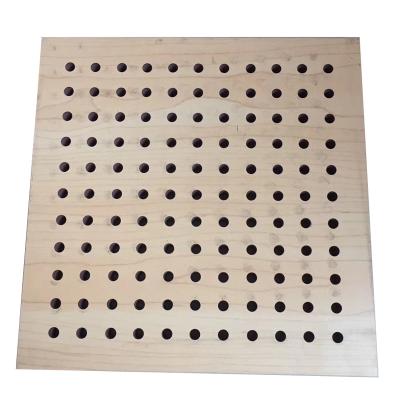 China Moisture Proof Perforated Wood Acoustic Panel 600x600mm Noise Reduction Board for sale