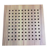 China Acoustic Wooden Ceiling Panel Soundproof Perforated 600x2400x15mm A1 Fireproof for sale