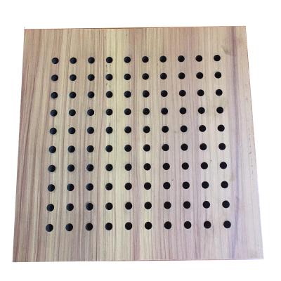 China Acoustic Wooden Ceiling Panel Soundproof Perforated 600x2400x15mm A1 Fireproof for sale