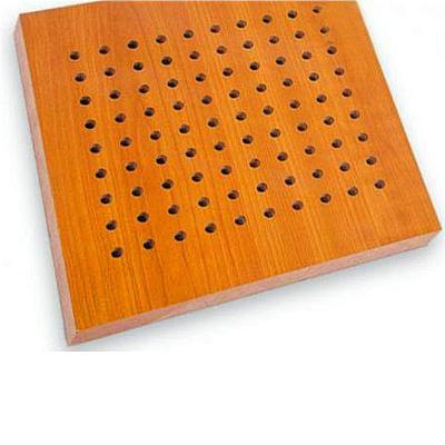 China Soundproof Perforated Wood Acoustic Panels 12-18mm Thickness 600x600mm to 2400x1200mm Sizes with 700kg/m³ Density for sale