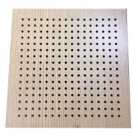 China Melamine Wall Decoration Perforated Wooden Acoustic Wall Cladding Panels for sale