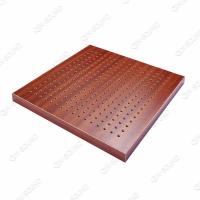 China Perforated Wood Acoustic Panel 600x600mm Sound Absorbing MDF for Gymnasium Studio for sale
