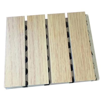 China Fireproof Grooved Wooden Acoustic Panel E1 MDF Sound Absorbing for Wall Ceiling 28-4 Pattern for sale