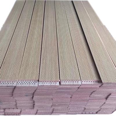 China Fire Resistant WPC PVC Wooden Grooved Acoustic Panel 2440x133mm Sound Absorbing for Home for sale