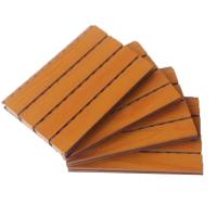 China E1 MDF Wooden Grooved Acoustic Wall Panels 2440x192mm Noise Reduction 3D Diffuser for sale