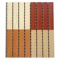 China Wooden Grooved Acoustic Wall Panels 15mm E1 MDF Sound Absorbing 140000 Holes for sale