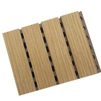 China Noise Reduction Wooden Grooved Acoustic Panel 197x2440x12mm for Walls and Ceilings for sale