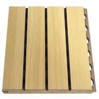China Grooved Wooden Acoustic Wall Panel 12-18mm Sound Absorbent for Cinema for sale