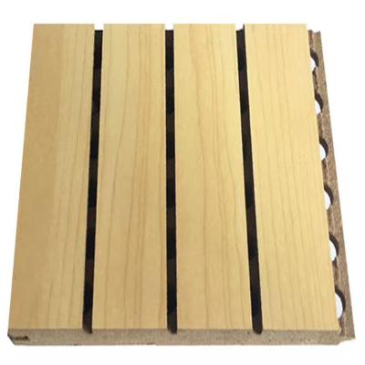China Grooved Wooden Acoustic Wall Panel 12-18mm Sound Absorbent for Cinema for sale