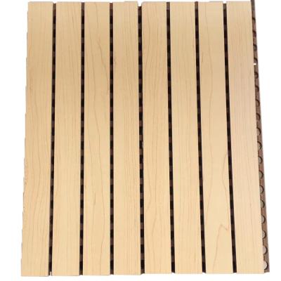China Melamine Surface Slotted Wooden Grooved Acoustic Panel - 12/15/18mm Thickness MDF Sound Absorbing Board for sale
