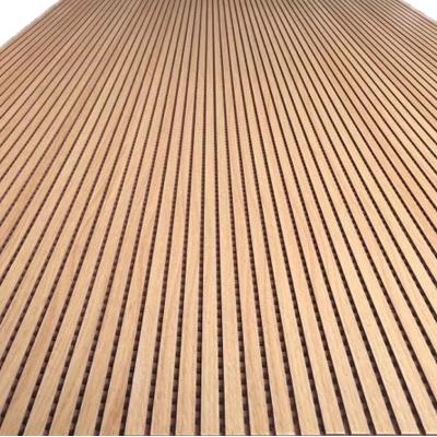 China Sound Absorption Wooden Grooved Acoustic Panel Decoration Carved Pattern for sale
