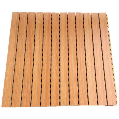 China Sound Absorption Grooved Acoustic Panel Wooden Wall Panels with 3-15mm Hole Sizes for Conference Rooms for sale