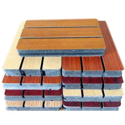China Veneer Finish Grooved Wooden Acoustic Panel 2440x128x15mm Fire Retardant E1 MDF for sale