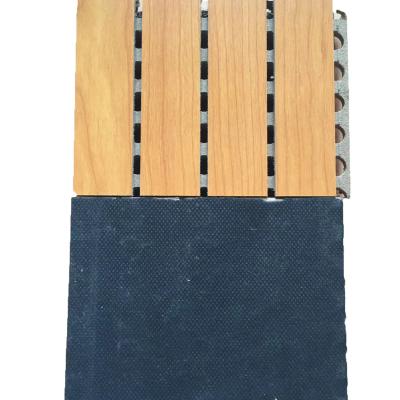 China Grooved Acoustic Wood Wall Panel 2440x128mm Sound Insulation MDF for sale