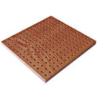 China Perforated Wooden Acoustic Panel B1 Fireproof Sound Absorption 603x603mm for Theater for sale
