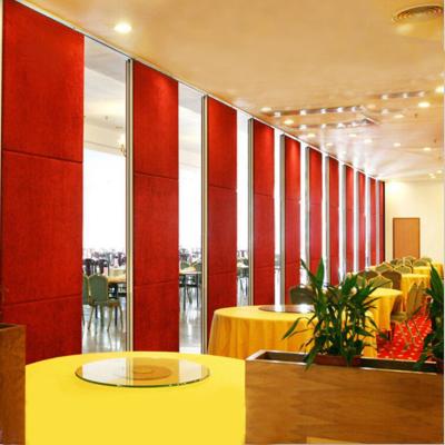 China Acoustic Folding Wooden Partition Wall 1200mm Panel Aluminum Track Banquet Hall for sale