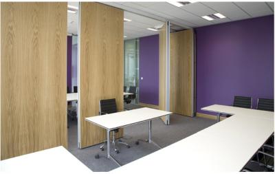 China Aluminium Track Operable Partition Wall 85mm Thick Acoustic Room Divider 56dB Noise Reduction for sale