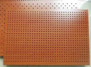 China Fireproof Wooden Acoustic Perforated MDF Panels 2440x197mm 18mm Thick for Wall and Ceiling for sale