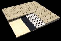 China Perforated Wood Acoustic Panels 12-18mm Thickness 600x600mm to 2400x1200mm Sound Absorption Board for sale