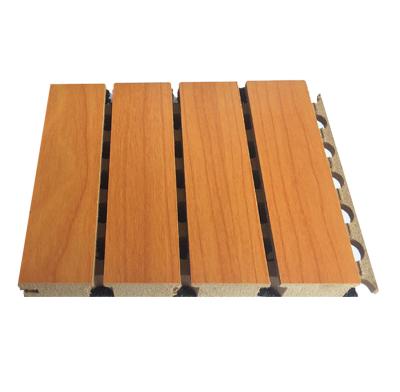China Solid Veneer Surface Soundproof Wooden Grooved Acoustic Panel For Recording Room for sale
