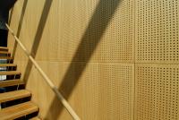 China 18mm Melamine Surface Perforated Acoustic Wall Panels 2440x197mm for Auditorium and Studio Sound Control for sale