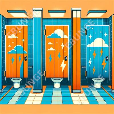 China Floor Mounted Anti Graffiti HPL Bathroom Partition - 1950mm Height with 12mm/18mm Thickness Options for sale