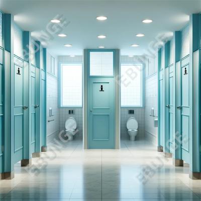 China HPL Toilet Partition Wall with Hinged Door - 1950mm Height, 12mm/18mm Thickness Options for Commercial Restrooms for sale