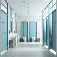 China HPL Toilet Partition Wall - 1950mm Height, 12mm/18mm Thickness, Stainless Steel Hardware for Commercial Restrooms for sale