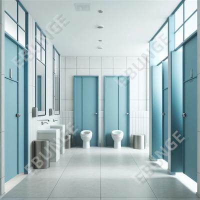 China HPL Toilet Partition Wall - 1950mm Height, 12mm/18mm Thickness, Stainless Steel Hardware for Commercial Restrooms for sale