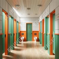 China HPL Toilet Partition Wall - 1950mm Height, 12mm/18mm Thickness, 304 Stainless Steel Hardware for sale