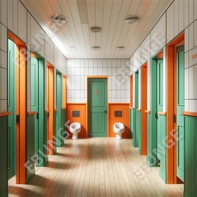 China HPL Toilet Partition Wall - 1950mm Height, 12mm/18mm Thickness, 304 Stainless Steel Hardware for sale