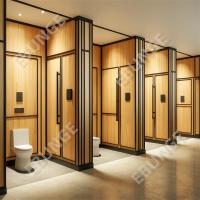 China HPL Toilet Partition Wall - 1950mm Height Stainless Steel Commercial Bathroom Cubicle with Fire & Water Resistance for sale