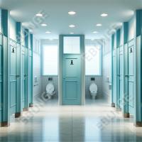 China HPL Toilet Partition Wall 12mm 18mm Water Resistant Black Silver Public Cubicle for sale