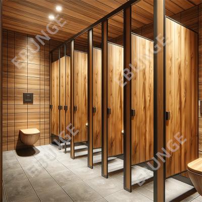 China Fire-Rated HPL Toilet Partition 12mm/18mm Thickness with Hinged Door for Commercial Use for sale