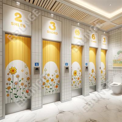 China HPL Toilet Partition Wall with 304 Stainless Steel Hardware - Water & Fire Resistant Commercial Cubicle for sale