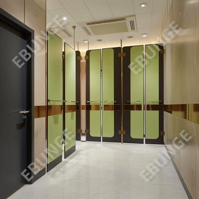 China Scratch Resistant HPL Floor Mounted Toilet Partition 12mm 18mm for sale