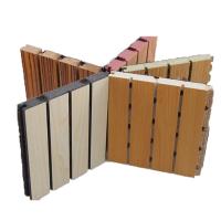 China Wooden Grooved Acoustic Panel 2440x133mm Sound Absorbing Wall Board for Music Room for sale