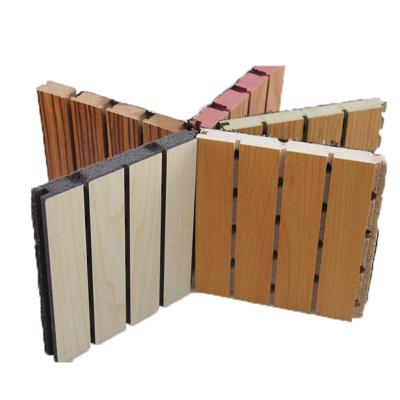 China Wooden Grooved Acoustic Panel 2440x133mm Sound Absorbing Wall Board for Music Room for sale